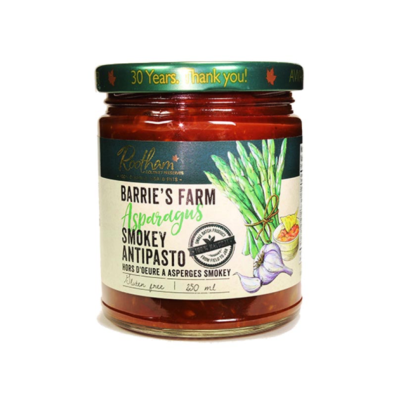 Rootham Barrie’s Farm Asparagus Smokey Antipasto - Rootham's Gourmet ...